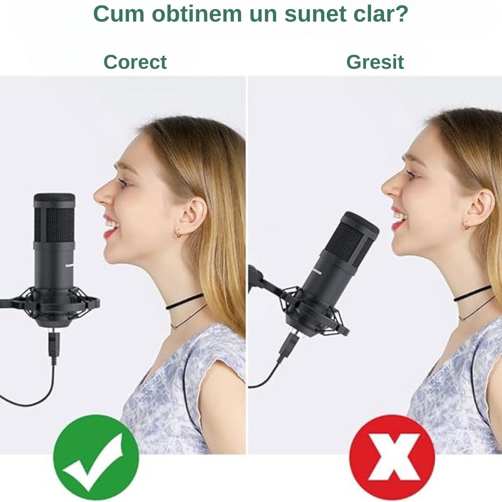 Microfon profesional studio Adsera ®, Condenser, Cardioid, cu stand ...