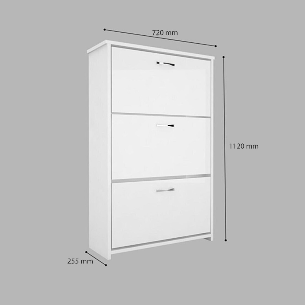 Pantofar hol intrare, 3 sertare cu 2 compartimente, Triplex, alb - eMAG.ro