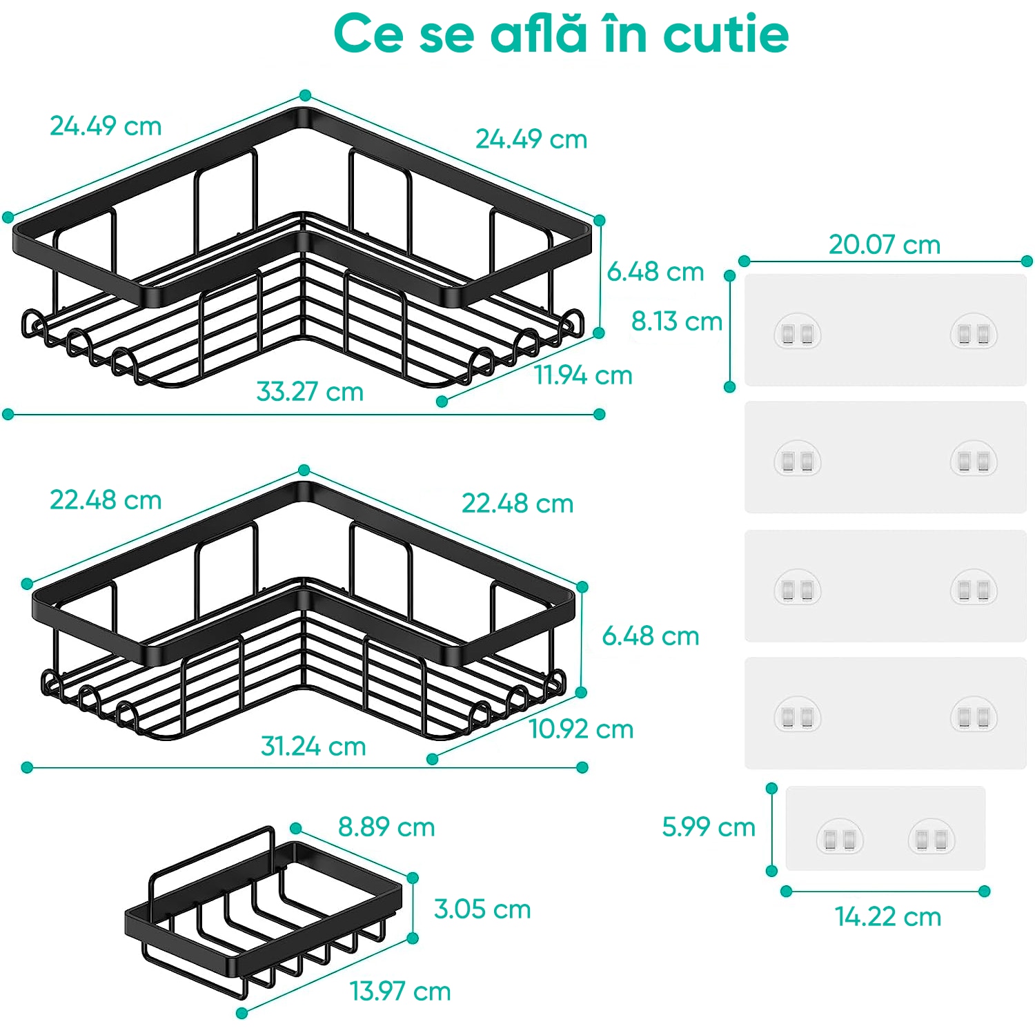 Raft de dus, etajera colt pentru baie, din otel inoxidabil, pentru ...