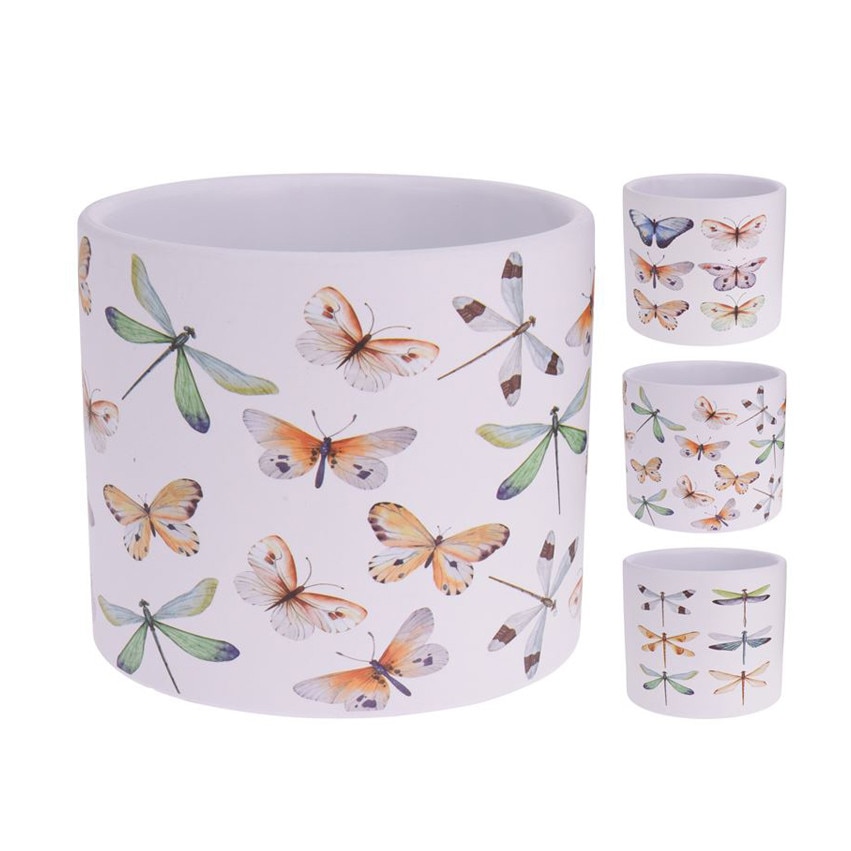 Ghiveci decorativ ceramic, Azay Design, alb cu modele asortate cu ...