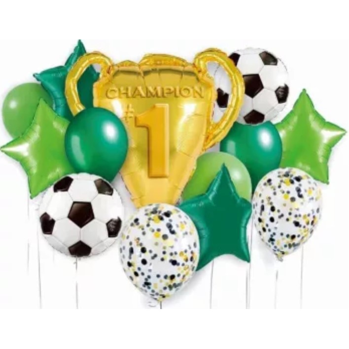 Set 13 baloane folii si latex, tema fotbal, WOW SHOP - eMAG.ro
