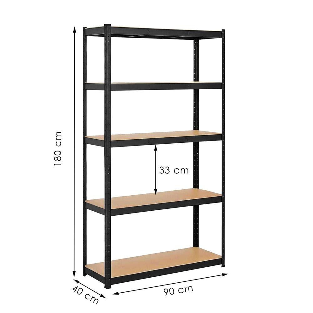 Raft cadru metalic modular pentru depozitare, 5 polite, 180x90x40cm ...