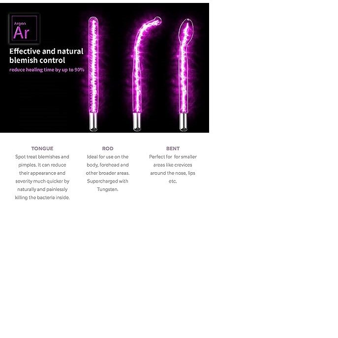 Aparat pentru fata de inalta frecventa cu 6 tije de neon si argon ...