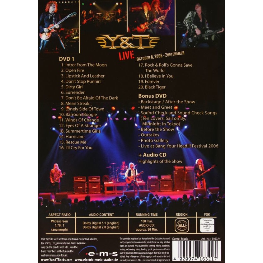 Y and T - Live One Hot Night [2DVD]+[CD] - eMAG.bg