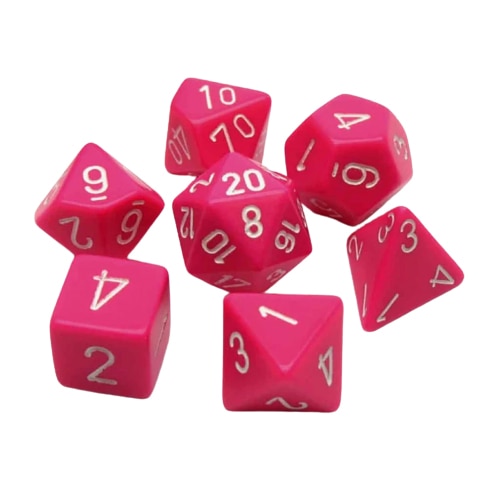 Set 7 Zaruri pentru D&D, Chessex, Opaque, Pink White - eMAG.ro