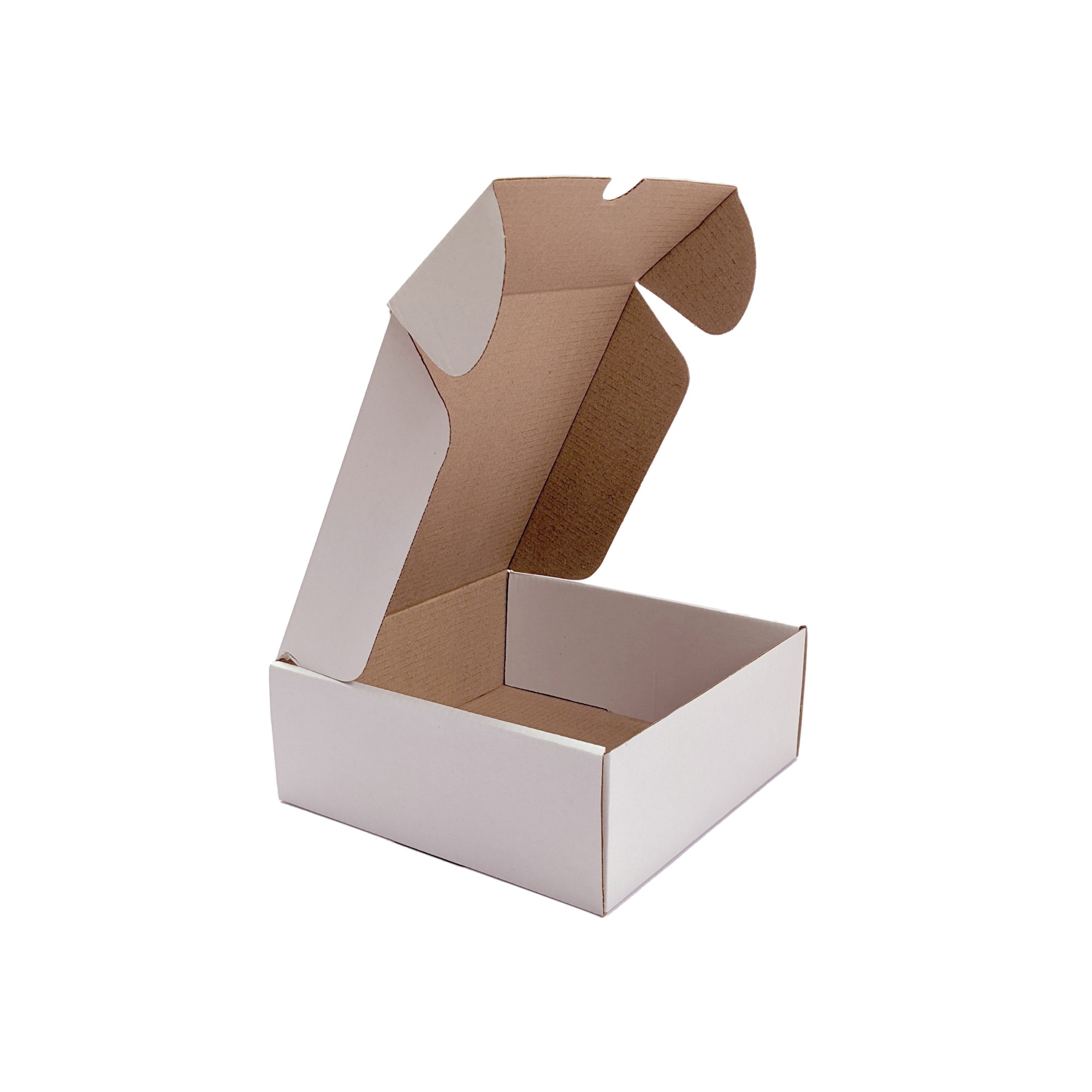 Set 10 bucati cutii transport din carton microondul albit, 180x180x70 ...