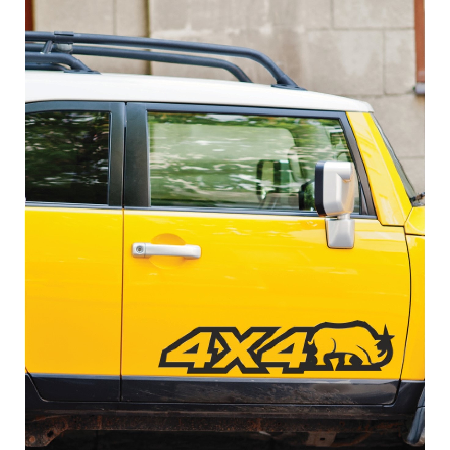 Комплект от 2 Off Road стикера, Rhino 4x4, черен, 45 cm x 12 cm - eMAG.bg