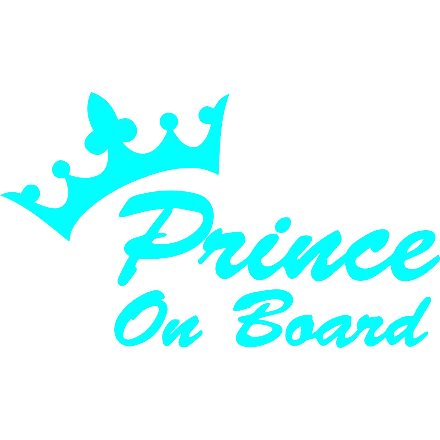 Sticker Baby On Board, Prince on Board, Albastru deschis, 15 cm - eMAG.ro