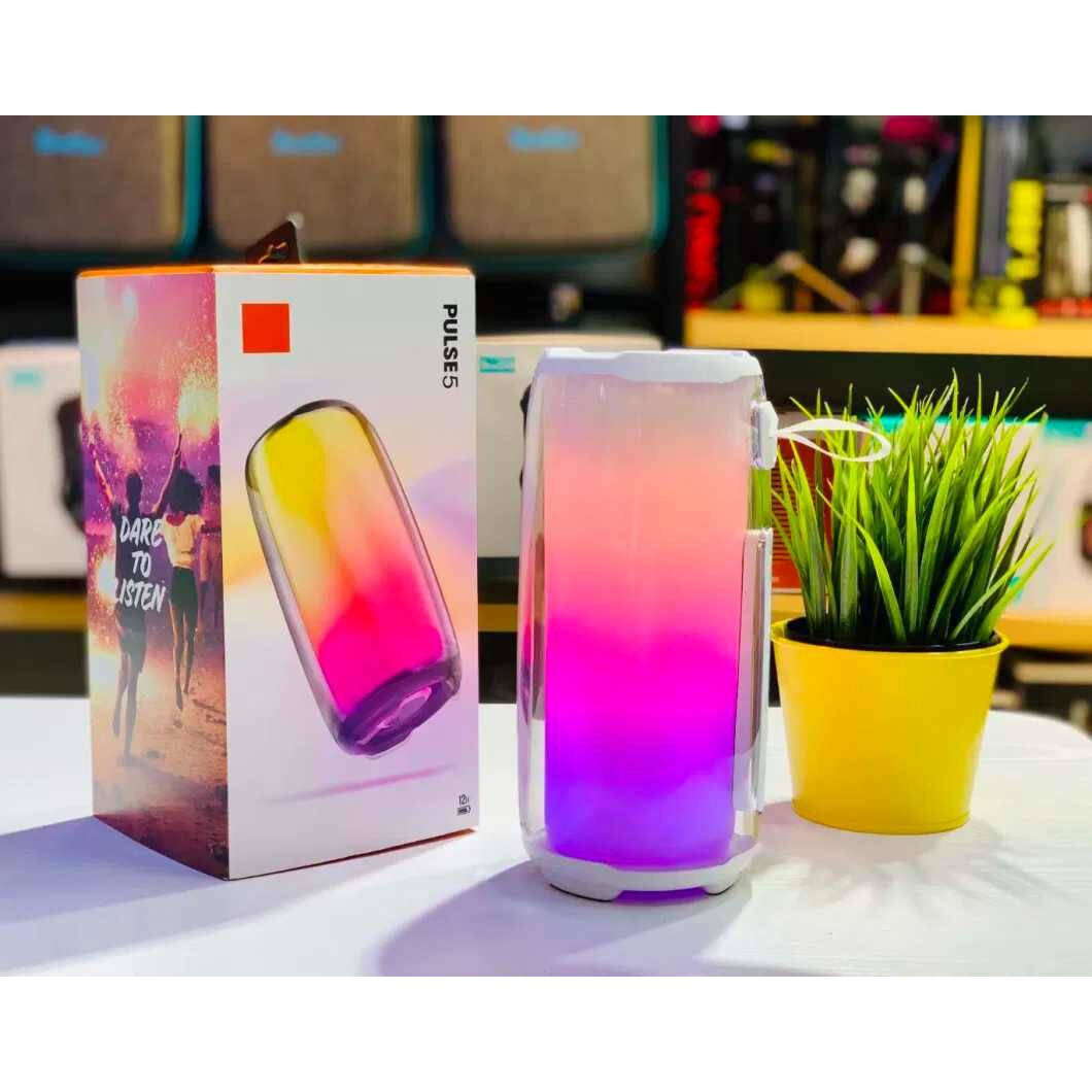 Boxa portabila cu lumini colorate, Bluetooth, PLUSE5, Alb - eMAG.ro