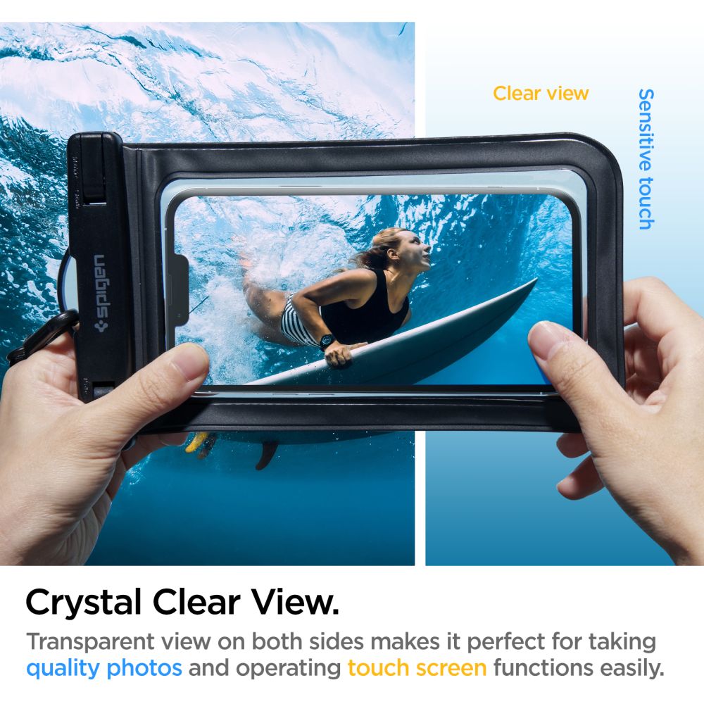 Husa subacvatica waterproof, Spigen, IPX8, 3.5 - 7", negru - eMAG.ro