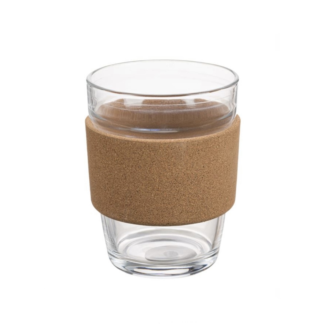 Pahar din sticla pentru cafea, pluta pe exterior si capac de plastic ...