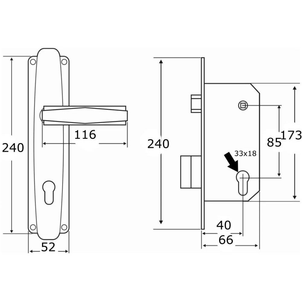Broasca completa 85 cu butuc, 3 chei, Cupru Antic 61Y Prospercom - eMAG.ro