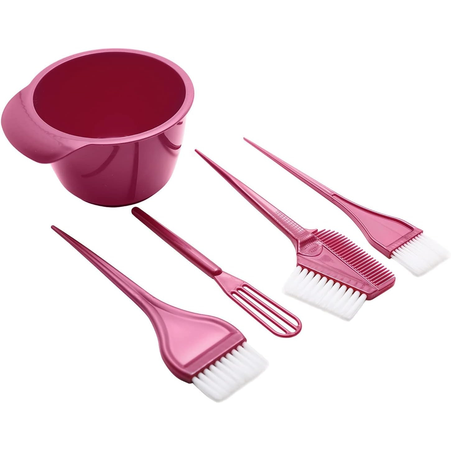 Set bol si pensule pentru vopsit parul, Ardette, SVP01, Roz bombon, 5 ...