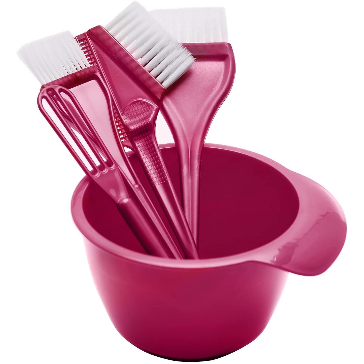 Set bol si pensule pentru vopsit parul, Ardette, SVP01, Roz bombon, 5 ...