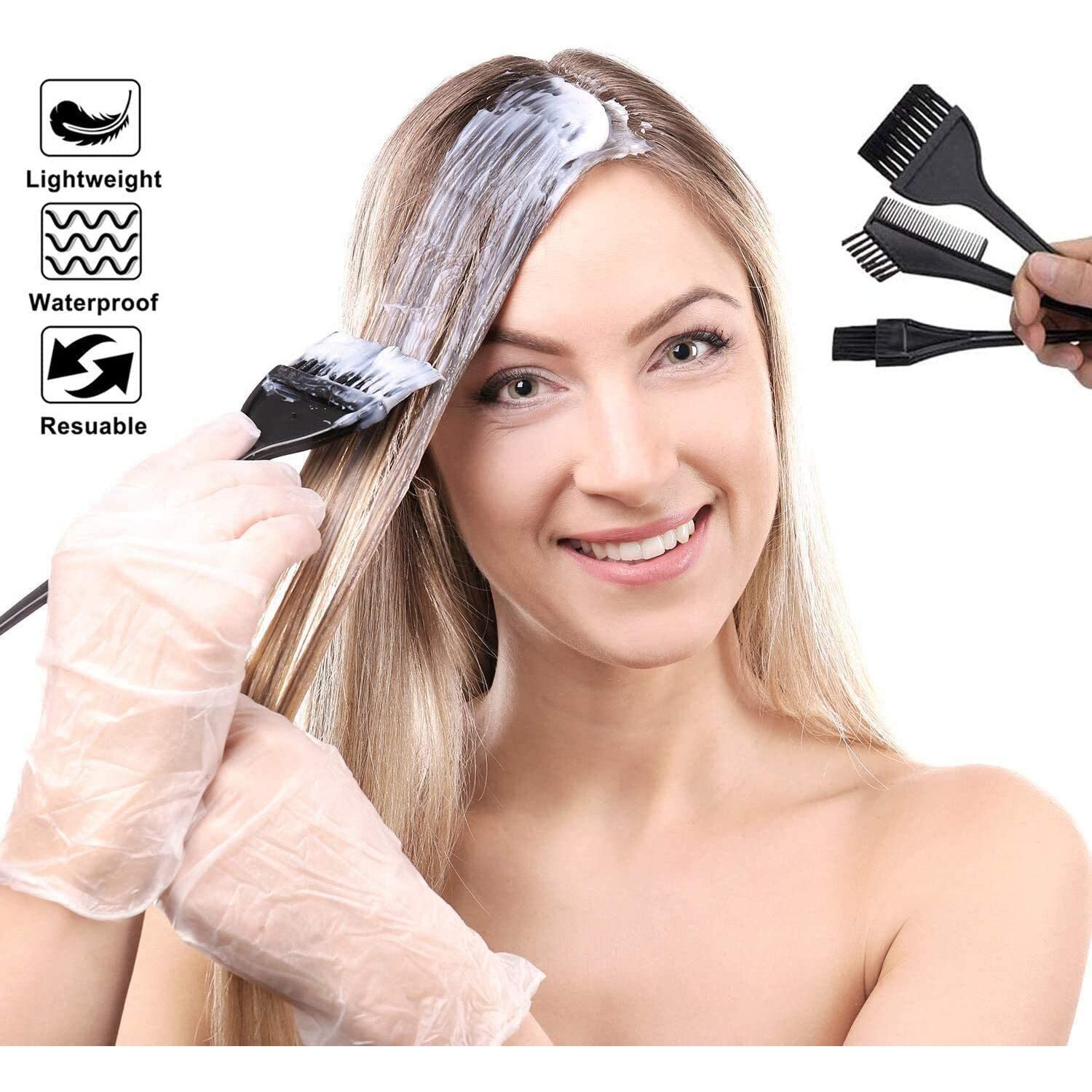 Set vopsit parul, Ardette, SVP02, Negru, 4 piese, cu bol si 3 pensule ...