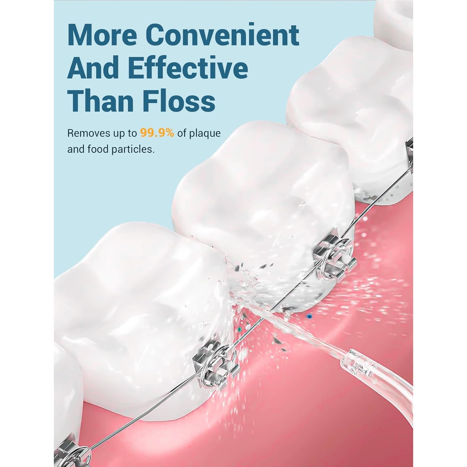 Irigator oral profesional pentru dus bucal, cu 6 capete si 3 moduri de functionare, rezervor de ...