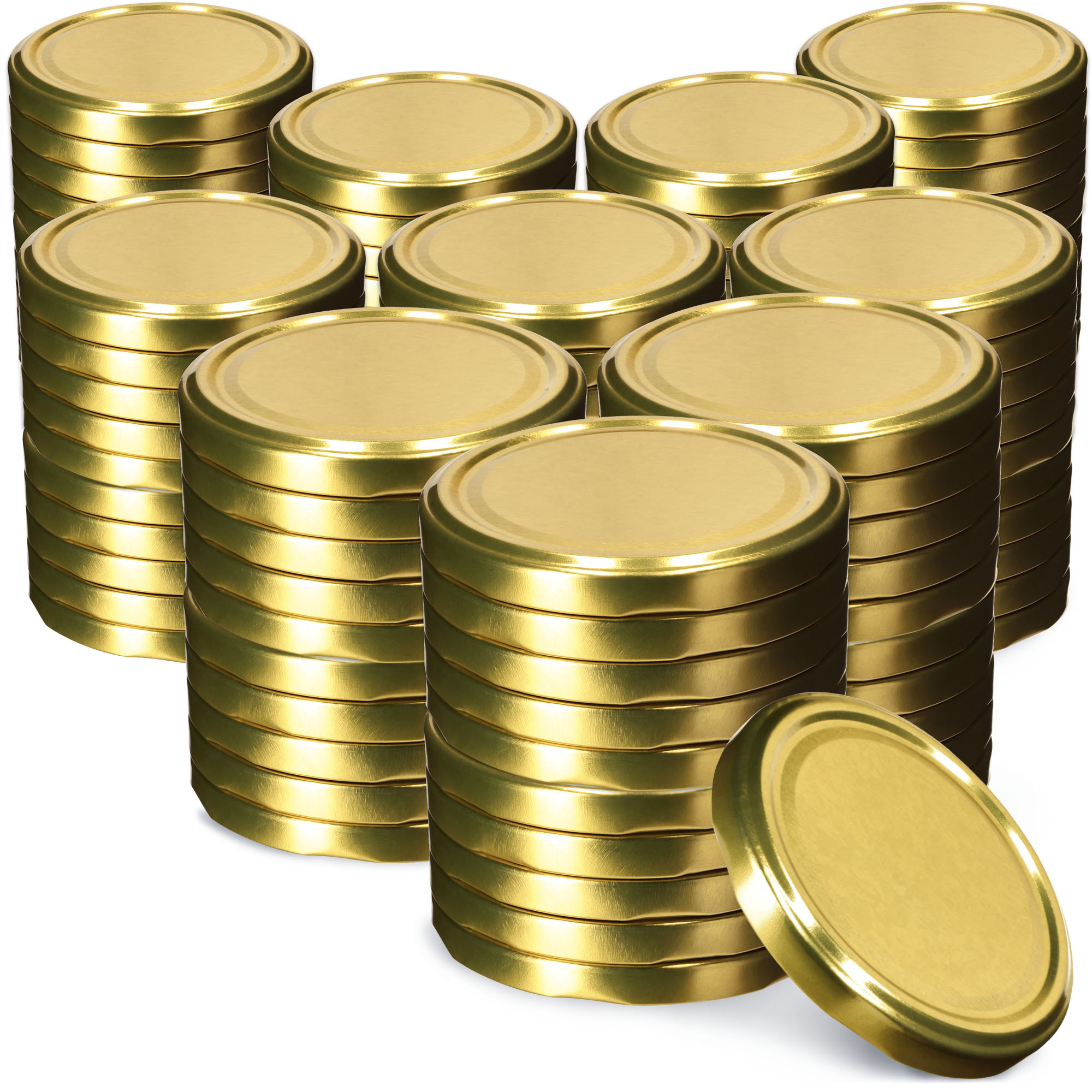 Set 100 capace pentru borcane, KADAX, Metal, 82 mm, Auriu - eMAG.ro