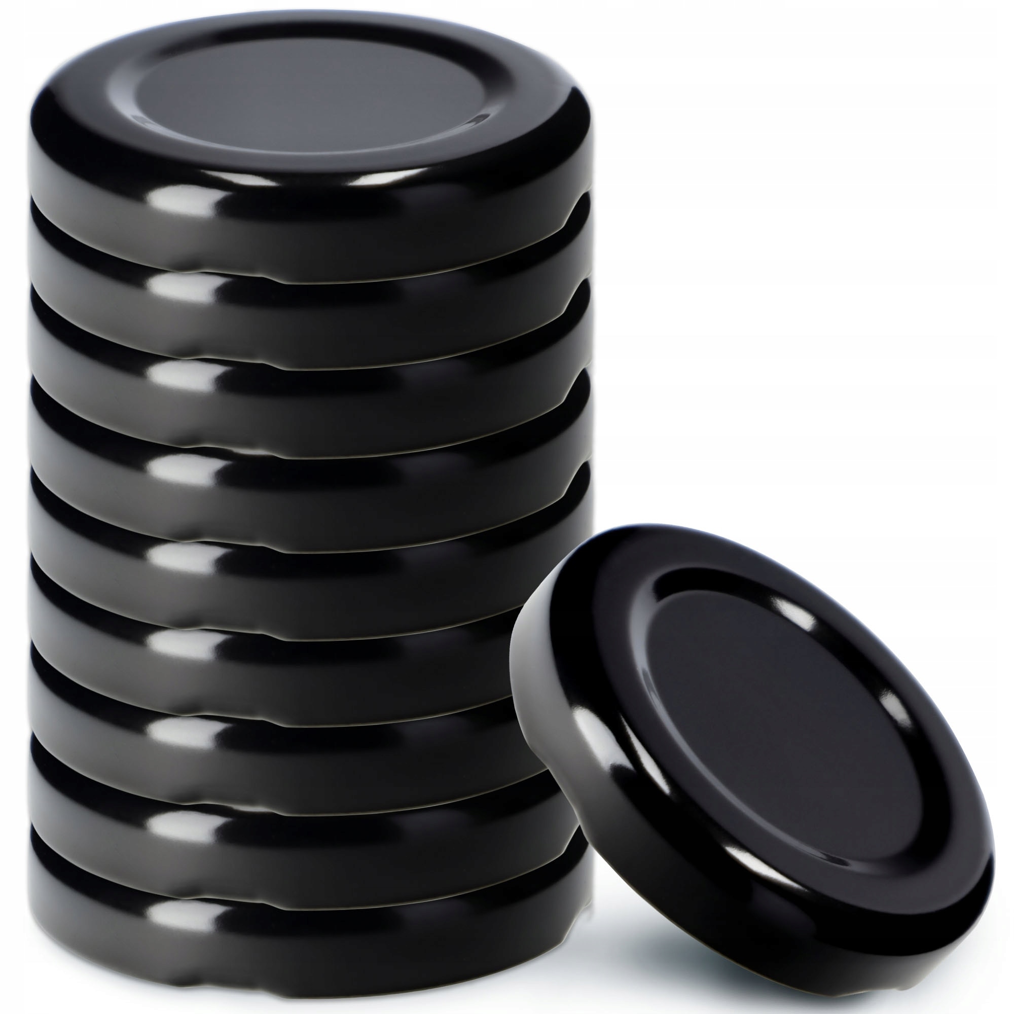 Set 10 capace metalice pentru borcane/sticle, KADAX, Negru, 43 mm - eMAG.ro