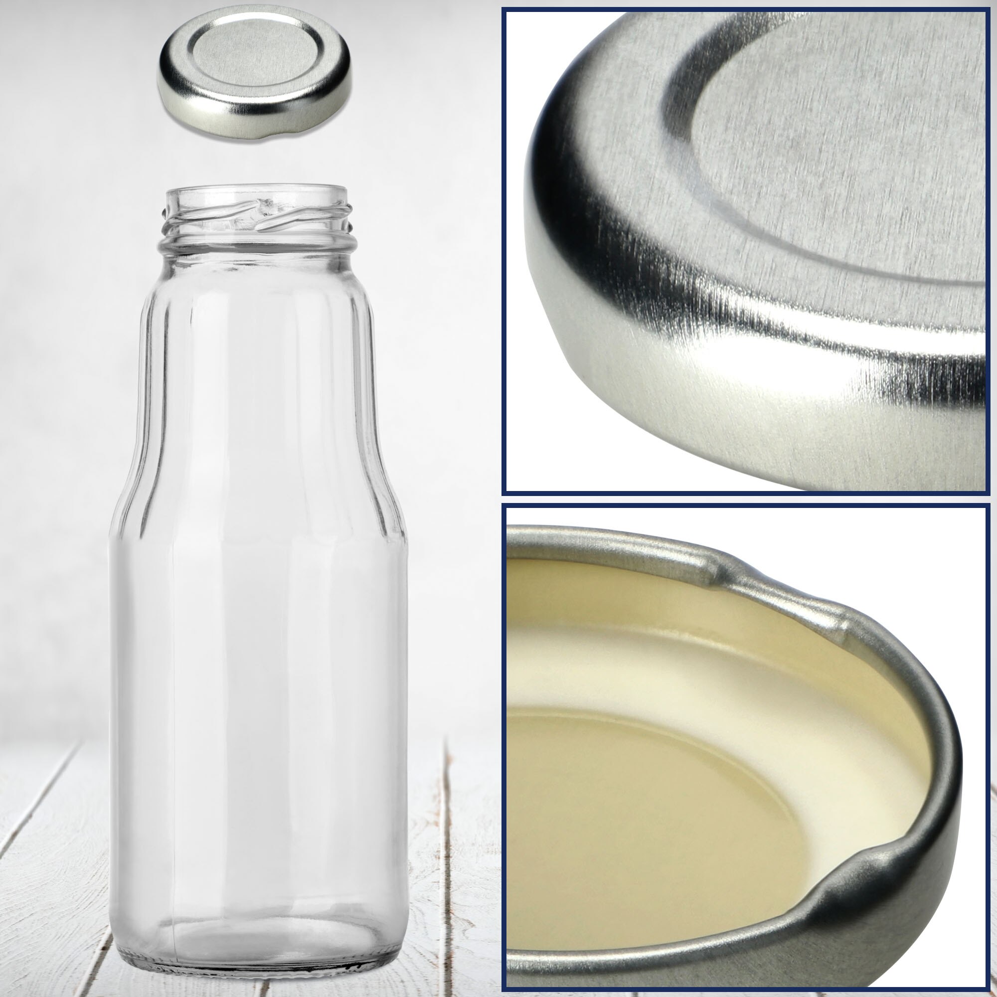 Set 50 capace, Kadax, Tabla, 38 mm, Argintiu - eMAG.ro