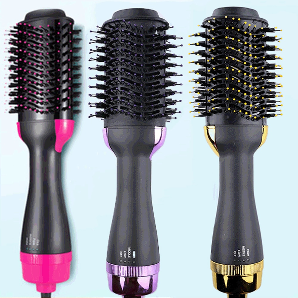 Perie de par rotativa cu aer cald, Cozevdnt, Titan, Negru/Mov - eMAG.ro