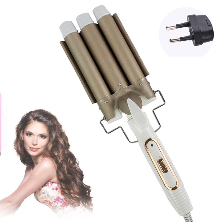 Ondulator cu 3 elementi, Cozevdnt, Ceramica, 25 mm, Auriu/Alb - eMAG.ro