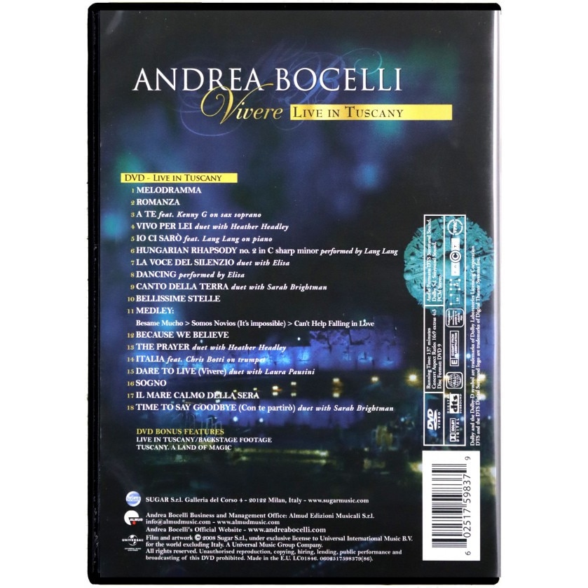 Andrea Bocelli: Vivere Live In Tuscany (PL) [DVD] - eMAG.bg