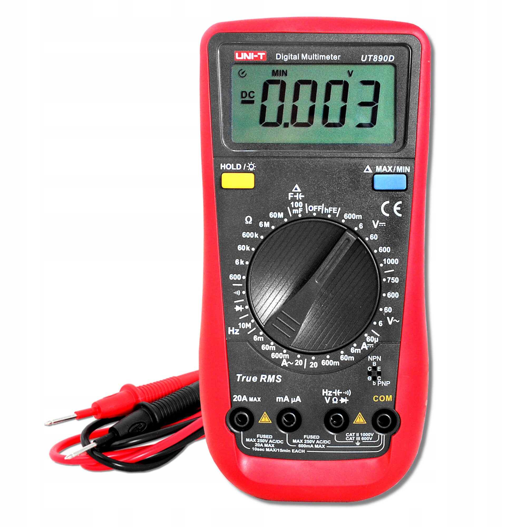 Multimetru digital, UNI-T, LCD, Rosu/ Negru - eMAG.ro