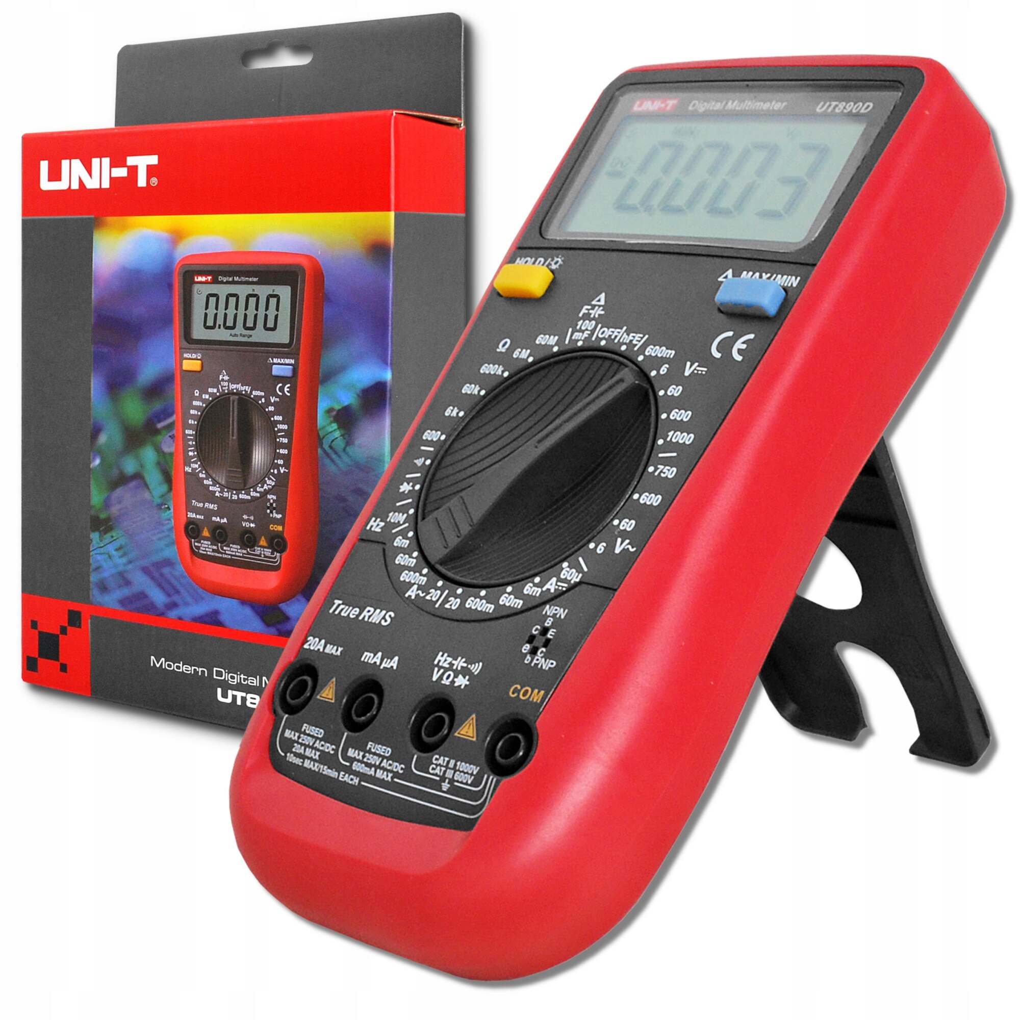 Multimetru digital, UNI-T, LCD, Rosu/ Negru - eMAG.ro