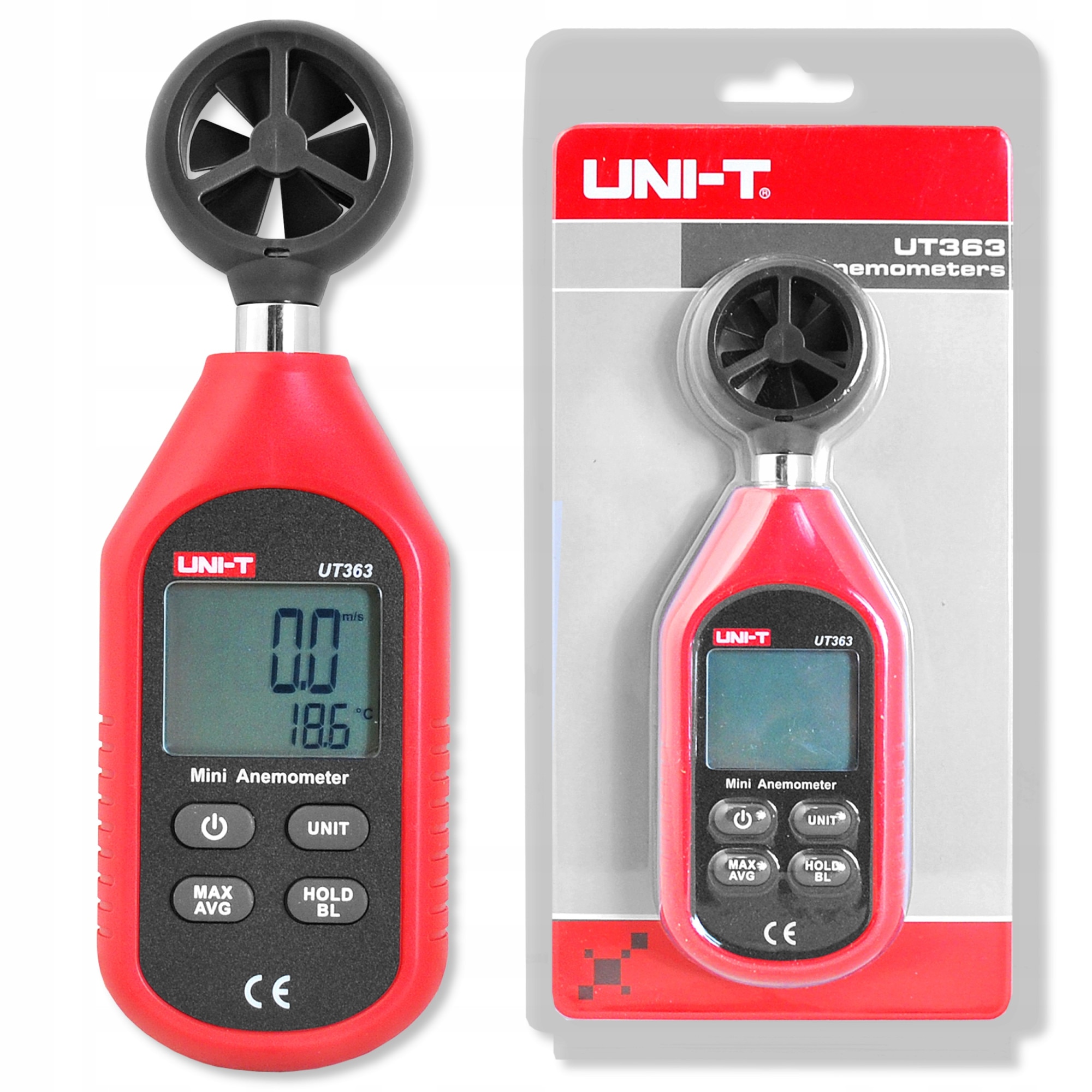 Anemometru digital, UNI-T, UT363, Display LCD, Contor de temperatura ...