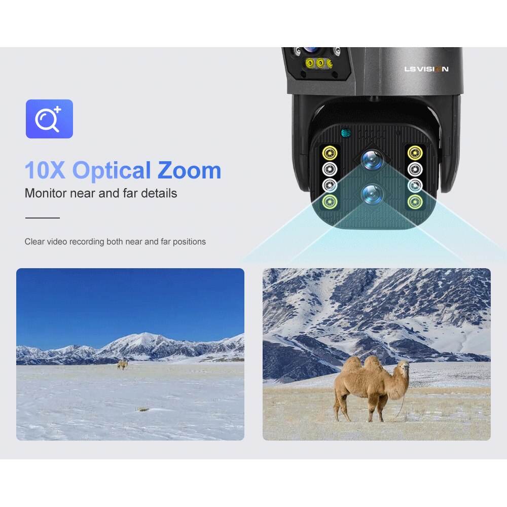 Camera de Supraveghere 10X zoom, Dual video, WIFI LsVision®, 8MP ...