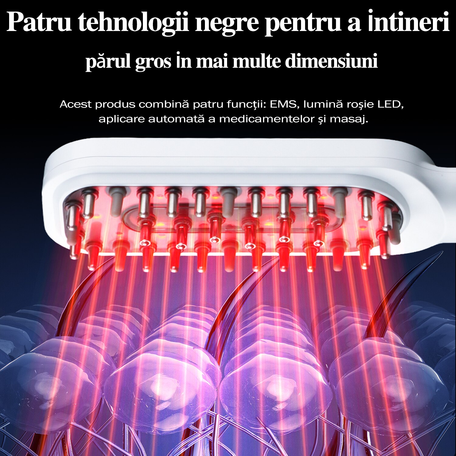 Perie de par electrica, Masaj pentru scalp, Alb - eMAG.ro