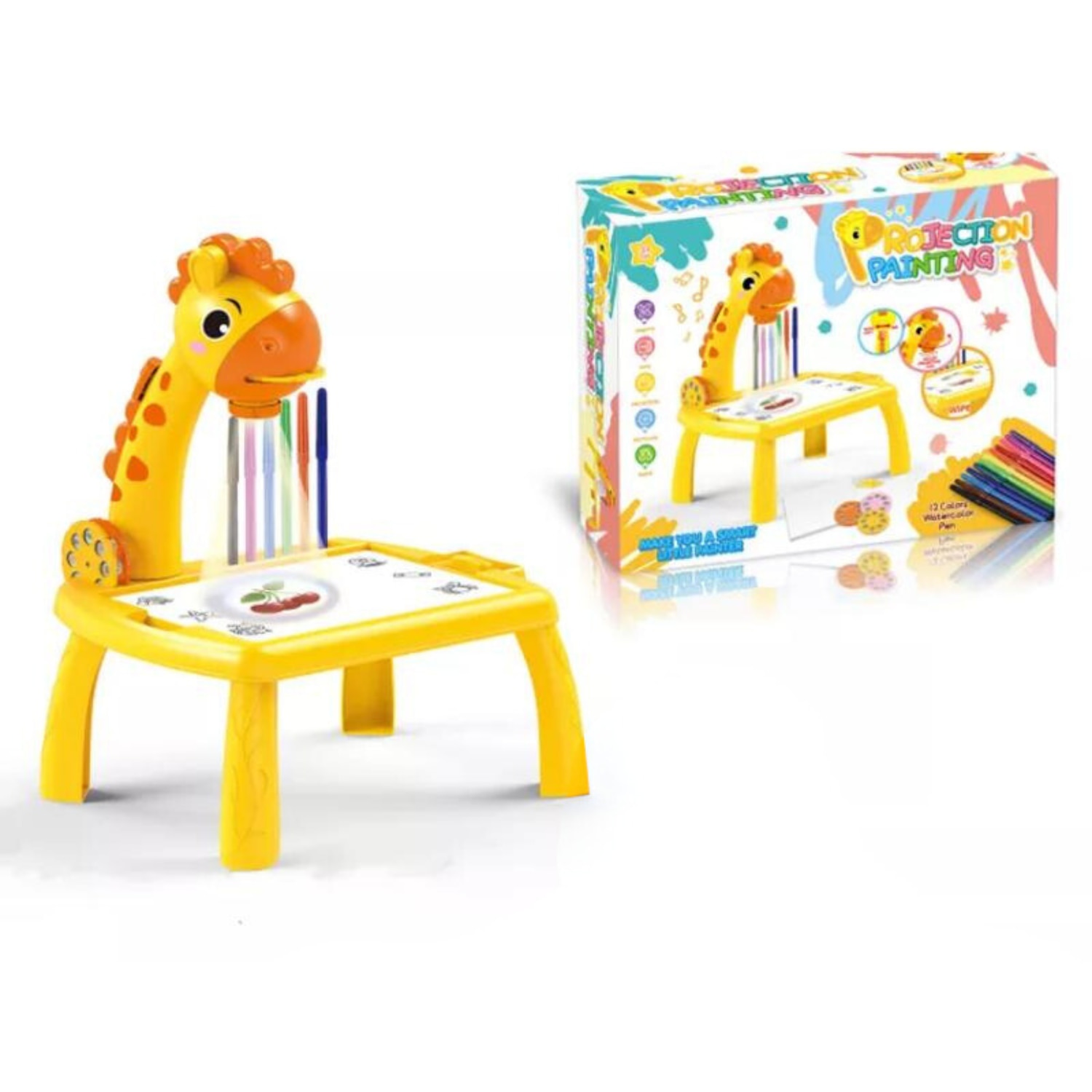 Jucarie educationala tip masuta de desenat cu proiector, cu hologram, 3 ...