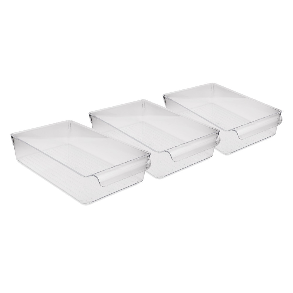 Organizator cutii plastic (3 piese), transparent, dimensiune 20 x 32.5 ...