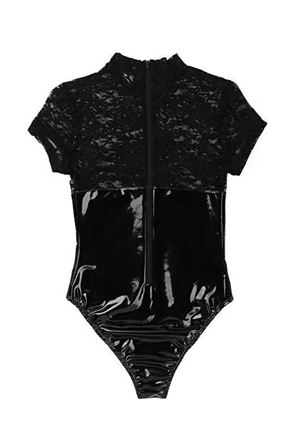 Lenjerie sexy dama, body cu dantela in partea superioara, maneca scurta ...