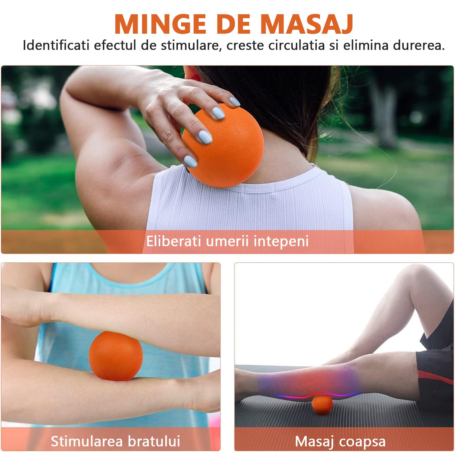Set Rola Cilindru Masaj din spuma, sundiguer, Cu role, bata, geanta de ...