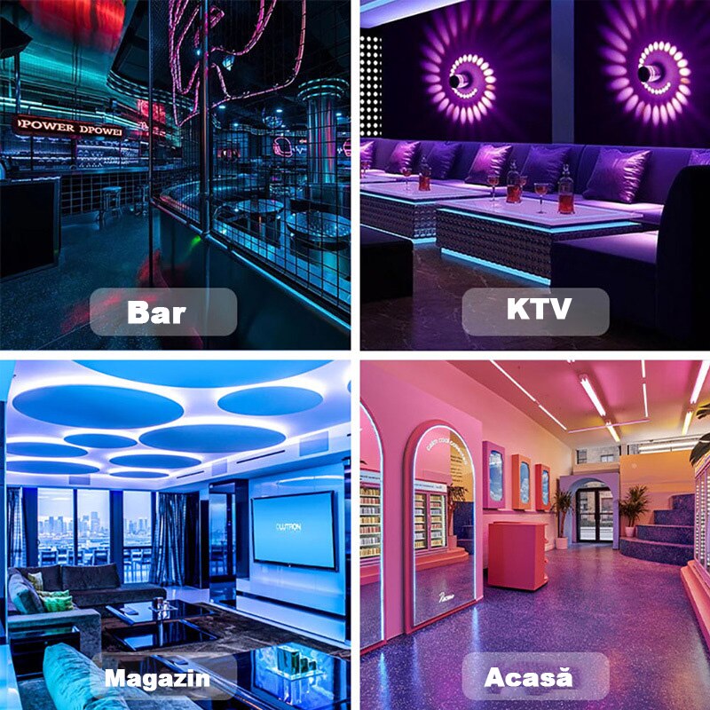 Banda Led Rgb 5 Metri Ywx 300 Leduri Telecomanda Autoadeziva