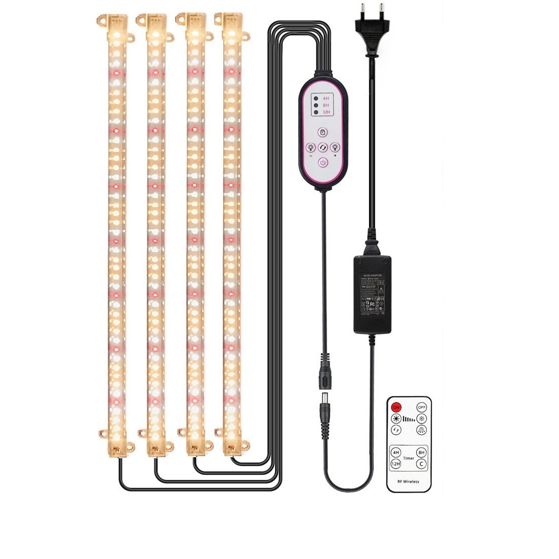 Kit 4 benzi LED pentru cresterea plantelor AxaCube®, 192 leduri, 30 W ...