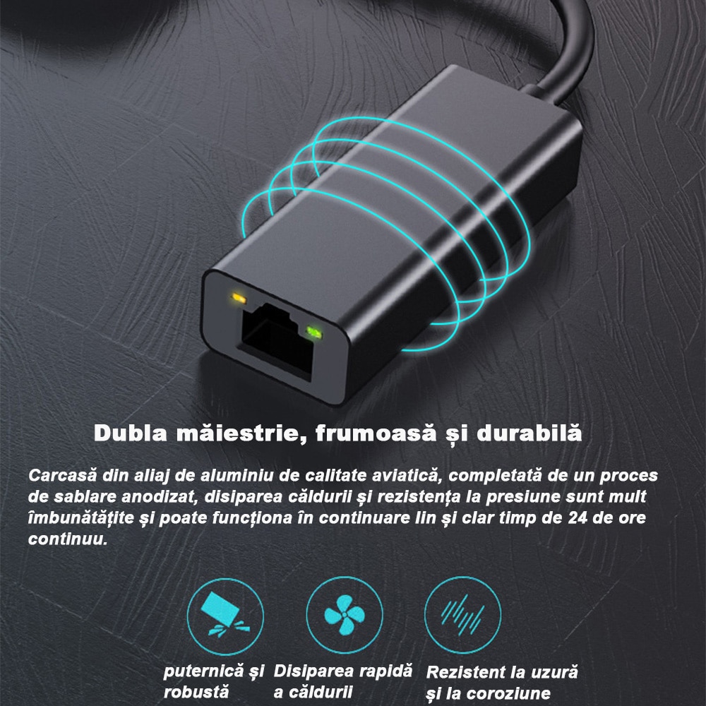 Placa de retea USB C Ethernet Gigabit, Vaxiuja, adaptor Ethernet, Type ...