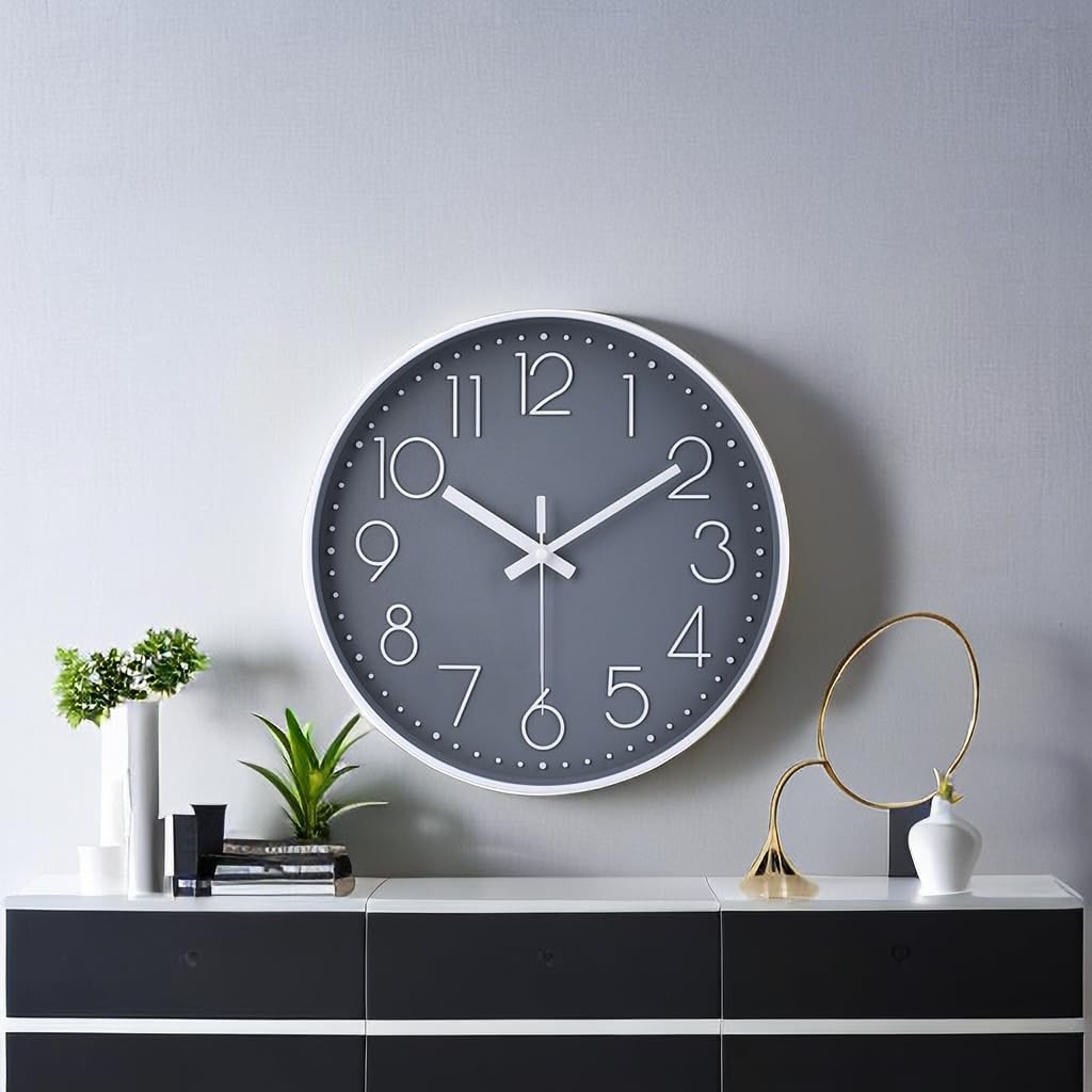 Ceas de perete, Vaxiuja, Minimalist, numere mari, cu capac din sticla ...