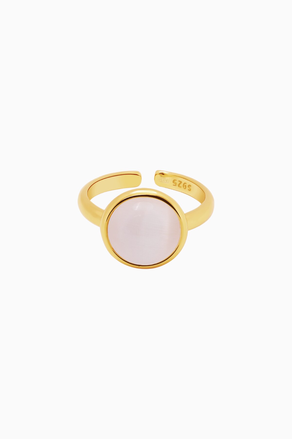 Inel din argint Manissi Big Opal, placat cu aur galben de 18k, marimea ...