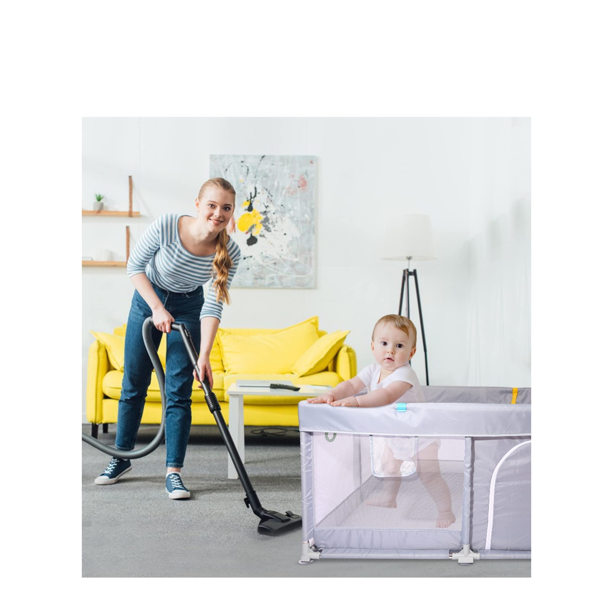 Tarc pentru copii, WALALLA, Cu accesorii, 120x120cm, Multicolor - eMAG.ro