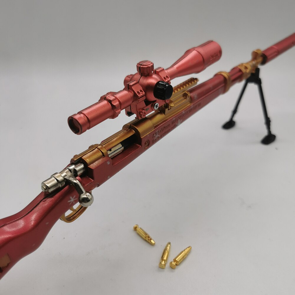 Miniatura de colectie Pusca Sniper 42 cm, integral din metal, Karabina ...