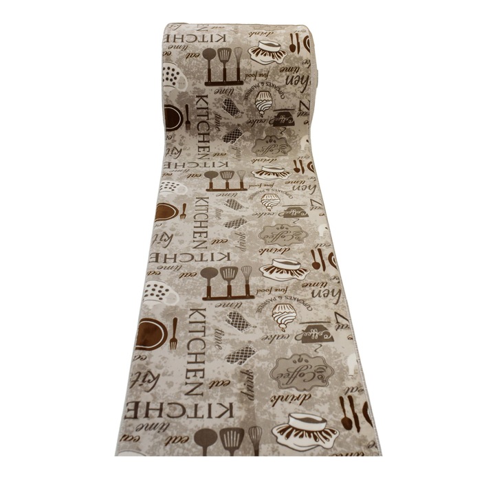 Traversa Antiderapanta Bucatarie Maro, Metraj B, 120x550 cm, Dreptunghi ...