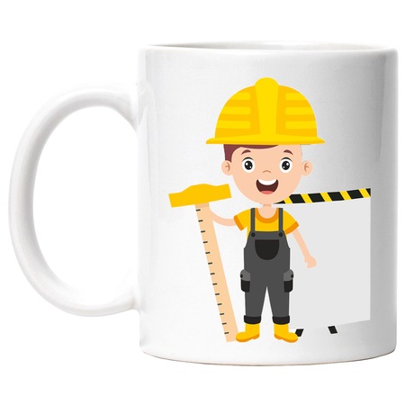 Cana Cu Muncitor, Constructii, Masurat, Casca, Salopeta, Cizme ...