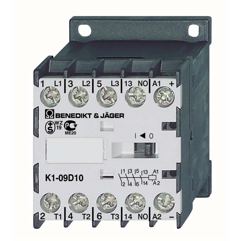 Mini contactor 3P, 230 V AC, 12 A, 5,5 kW, 1NO, K1-12D10 230, BENEDICT ...