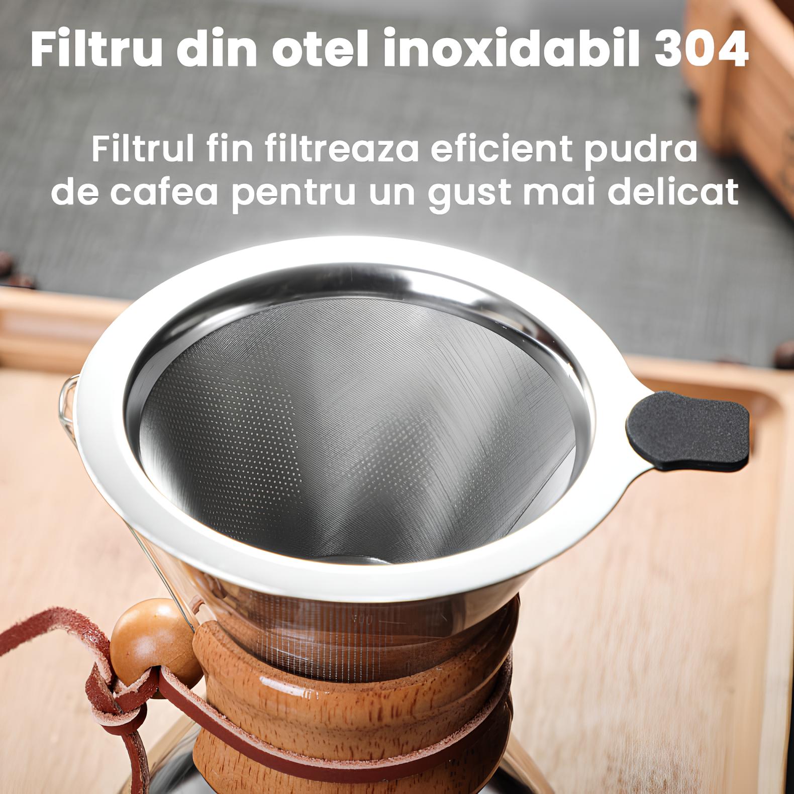 Fierbator pentru cafea, Amtok, 600 ml, Sticla securizata, 1 filtru ...