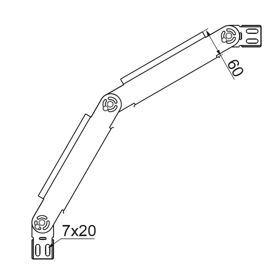Cot coborare pentru canal cablu metalic pat cablu 300x60mm reglabil ...
