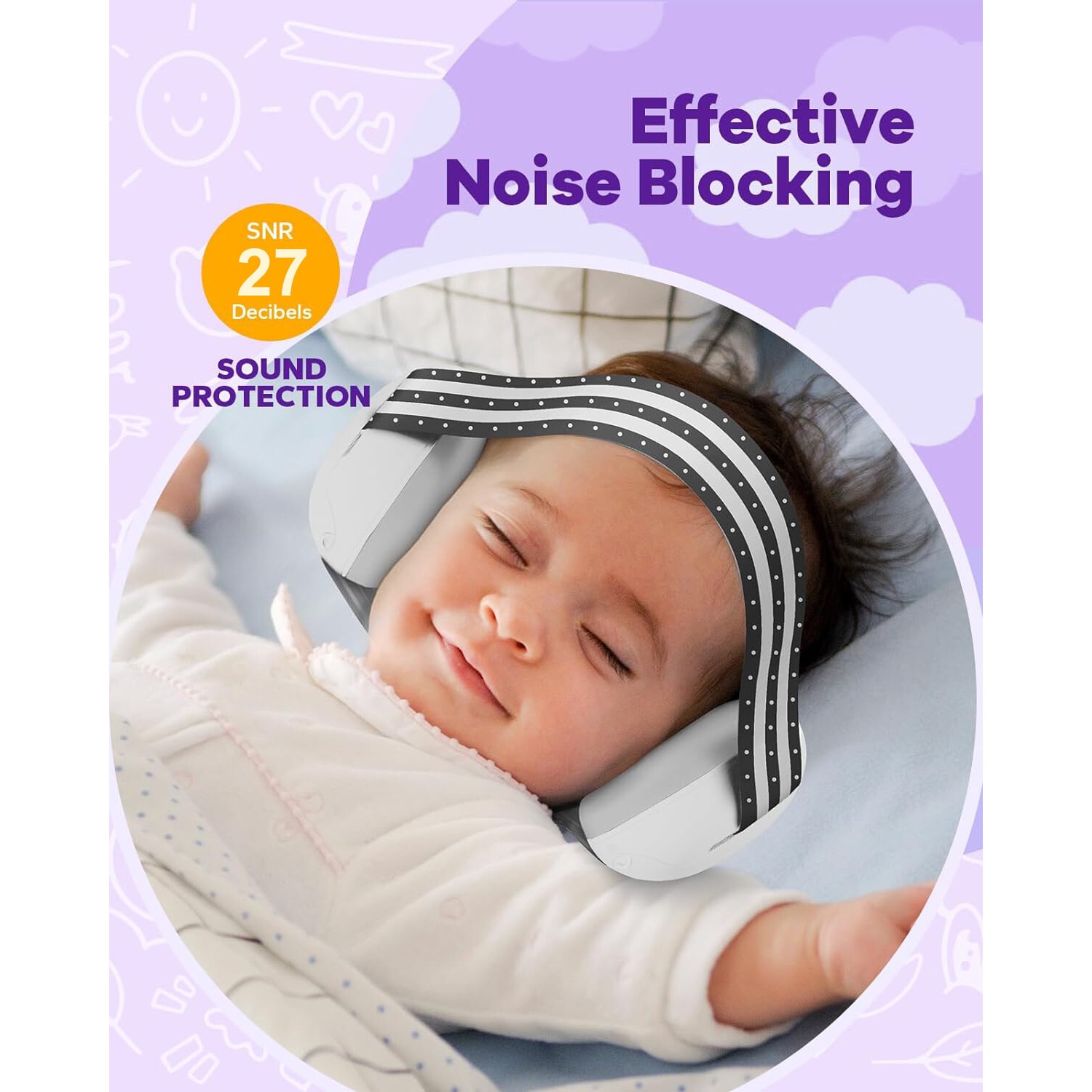 Casti antifonice bebelus, Cafuneplus®, ofera protectie auditiva, pentru ...