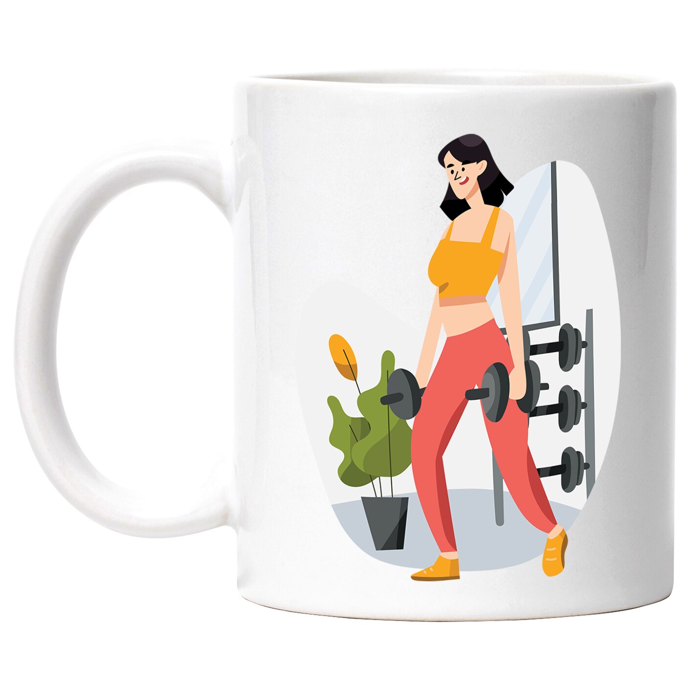 Cana Cu Fitness, Greutati, Gym, Sport, Sala, Ghiveci, Multicolor 330 ml ...