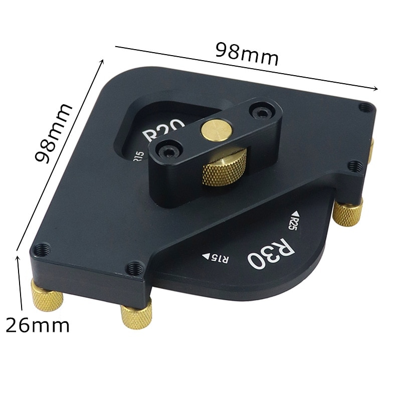 Sablon de frezat, cu raza din aliaj de aluminiu, 4-in-1 R15/R20/R25/R30 ...